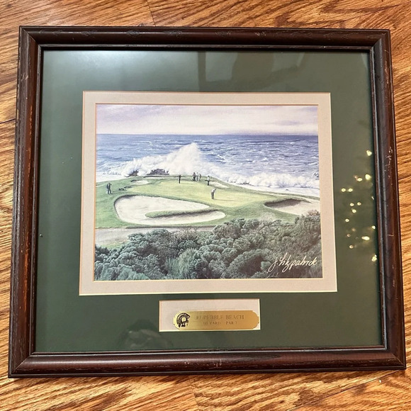 Art | J Fitzpatrick The Seventh At Pebble Beach Golf Sports Art Print ...